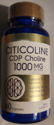 Citicoline CDP Choline 1000mg 60 Caps supports Brain Cognitive Function ...