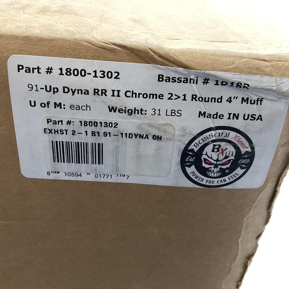 Bassani Road Rage II B1 Power 2:1 Chrome Exhaust System 1991-2017 Dyna ...