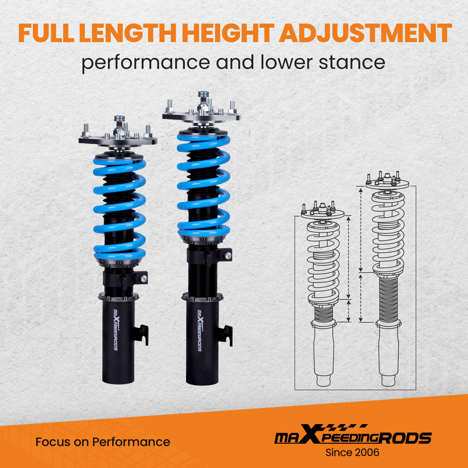 24 Level Damper Coilovers Suspension Lowering Kit for Toyota Camry 07 ...