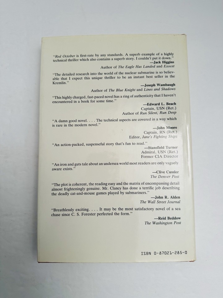 The Hunt for Red October, Tom Clancy, SIGNED, 1st Edition/6th, 1985, HC ...
