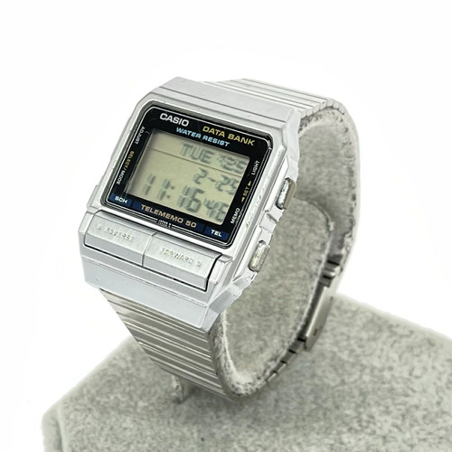 CASIO Data Bank Wristwatch Digital DB 520 Silver Color SS Men s Vintage ...