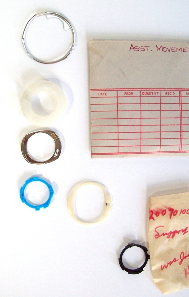 Vintage Lot of 6 Watch Movement Covers, Plastic Metal Mix Old Unknown ...