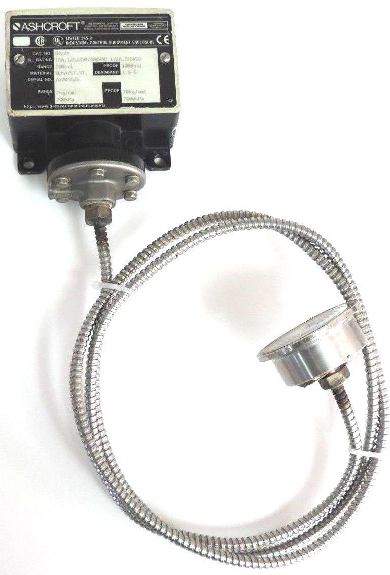 ASHCROFT B424B SNAP ACTION PRESSURE SWITCH , W/ TYPE 320, DIAPHRAGM ...