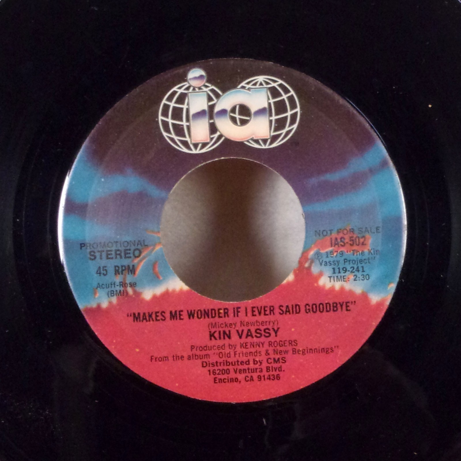Kin Vassy Makes Me Wonder if I Ever Said Goodbye 45 7" IA ia Promo WLP ...