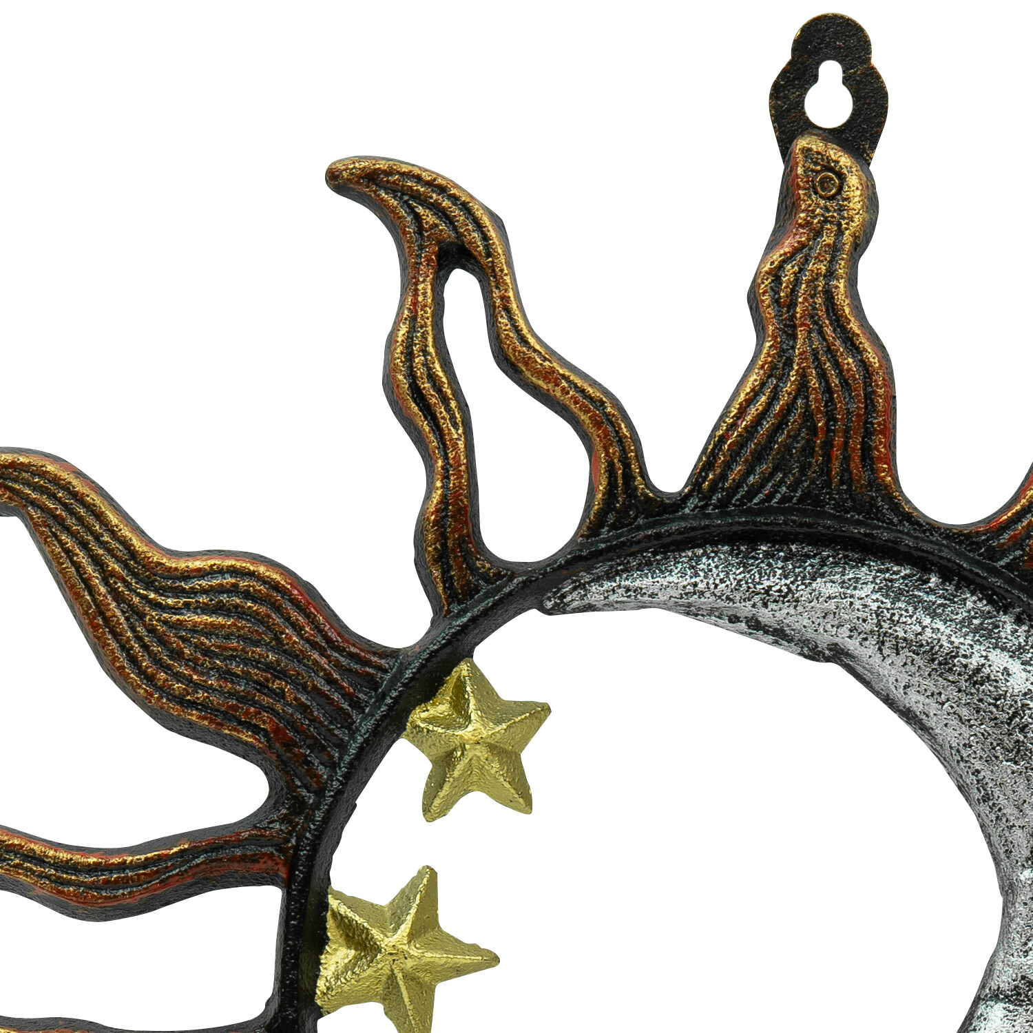 Woodside Wall Mounted Cast Iron Sun/Moon Face Indoor Outdoor Wall Art ...