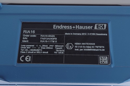 ENDRESS + HAUSER RIA16 RIA16-BA2A RIA16BA2A RIA16-11T9/0 Loop-powered ...
