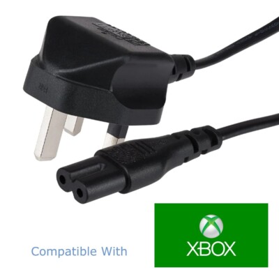 Microsoft XBOX ONE S Replacement Mains Power Cable Figure 8 Power Lead ...