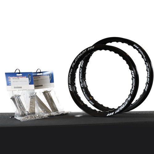 SM Pro Black Rims & Spoke Kits - Honda CRF110 - Front & Rear - BBR ...