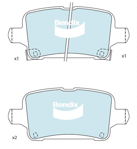 Bendix Rear Brake Pad Set for Holden Commodore ZB 2.0L LTG Petrol 2017 ...