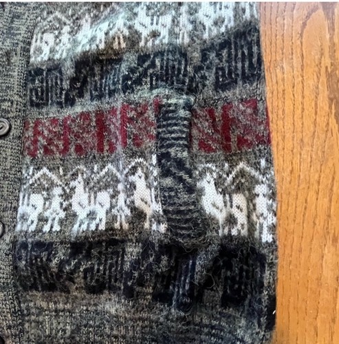 Vintage Tejidos Ruminahui Sweater Adult Large WOOL Cardigan Aztec ...