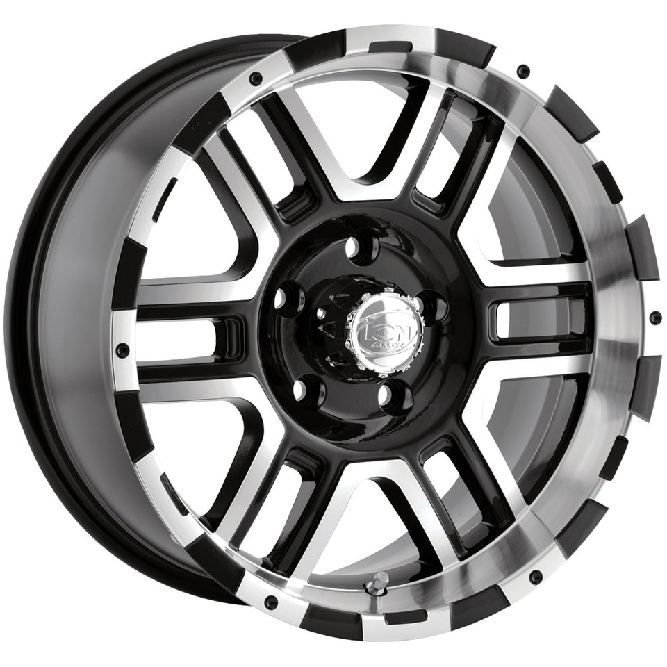 (Set of 4) Ion 179 16x8 6x4.5" +10mm Black/Machined Wheels Rims 16 ...