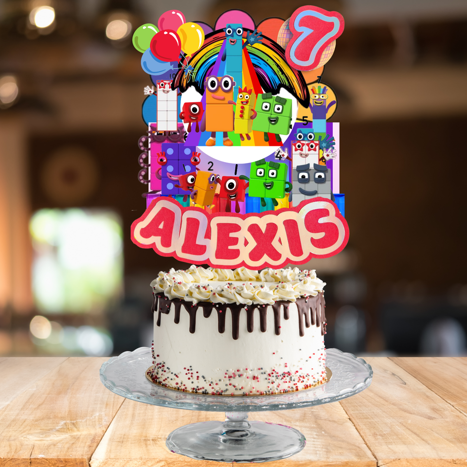 NUMBER BLOCKS Decoration Balloon party banner table cover plate cups ...