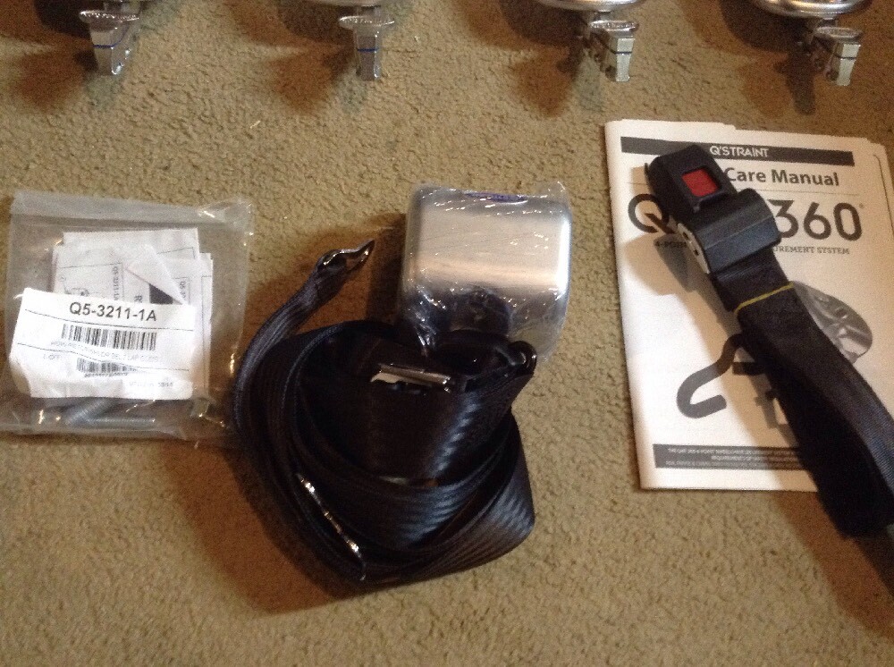 QSTRAINT WHEELCHAIR TIEDOWN L-TRACK QRT360 RETRACTORS LAP/SHOULDER BELT ...