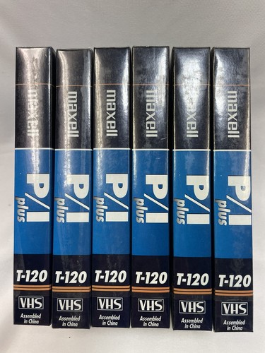 Lot Of 6 Maxell P/I Plus T-120 Time Lapse Recording Blank VHS Tapes New ...