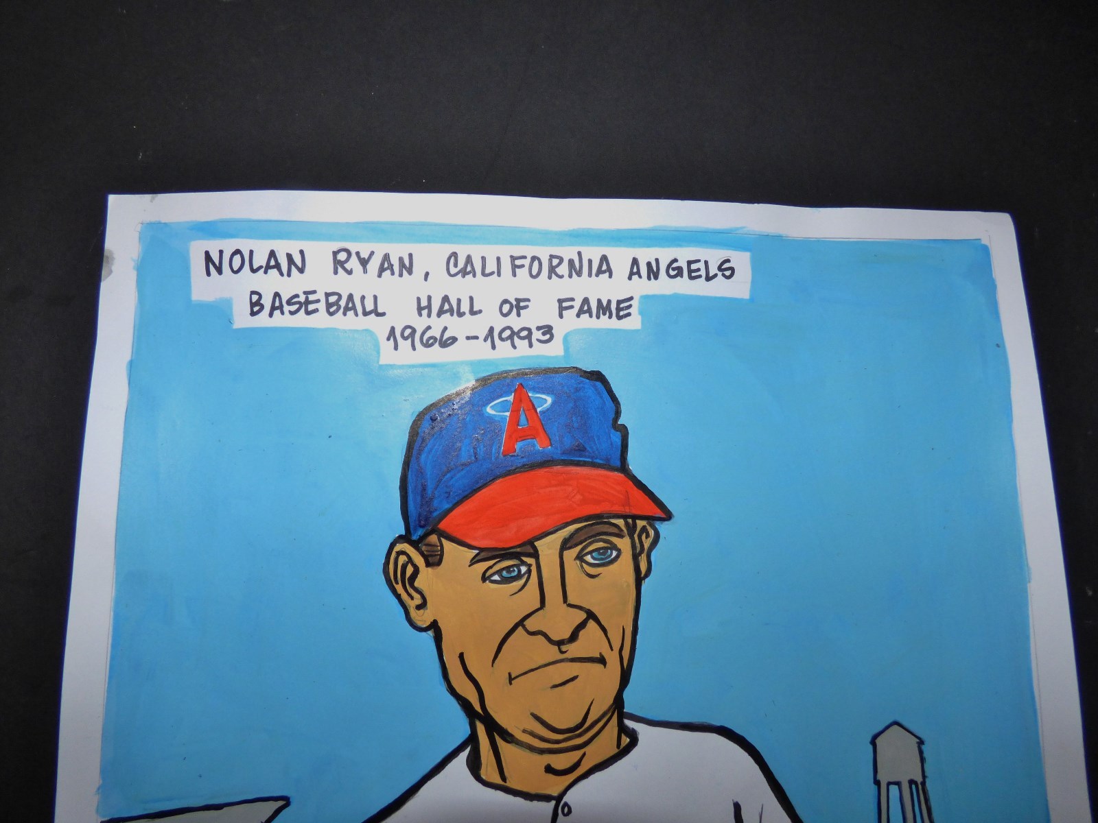 Original Cuban Drawing NOLAN RYAN Baseball Hall of Fame CALIFORNIA ...