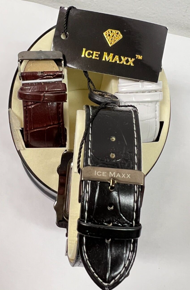 ICE MAXX DIAMOND BEZEL MENS WATCH BLACK ON BLACK NEW IN A BOX | eBay