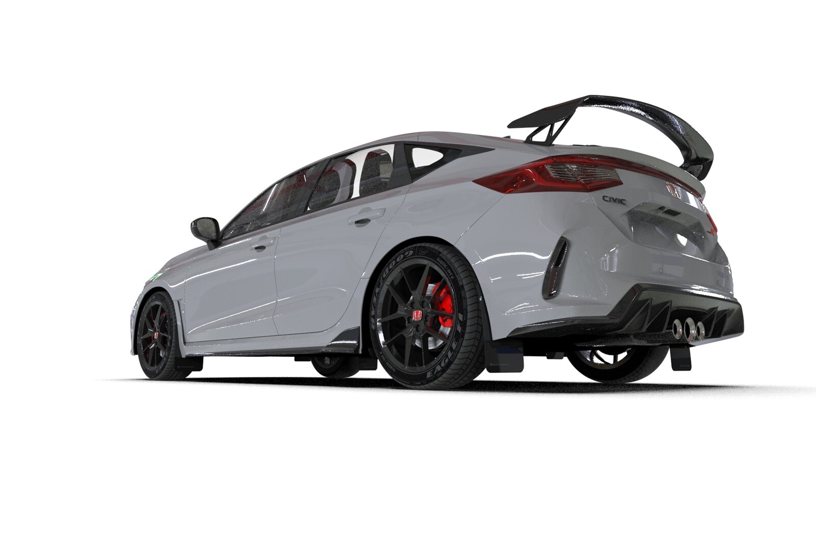 Rally Armor Mud Flaps For 2023-2025 Honda Civic Type R FL5 w White Logo ...