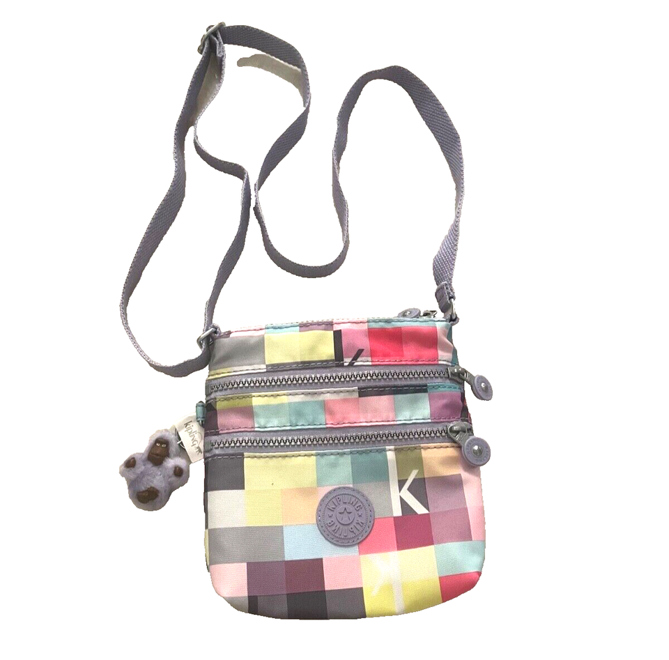 KIPLING ~ Pastel Color Block Squares Logo Crossbody Bag 3 compartments ...