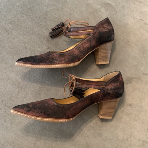 Sundance Natalia Laced Heels 38 Leather Upper Tassels Pointy Toe ...