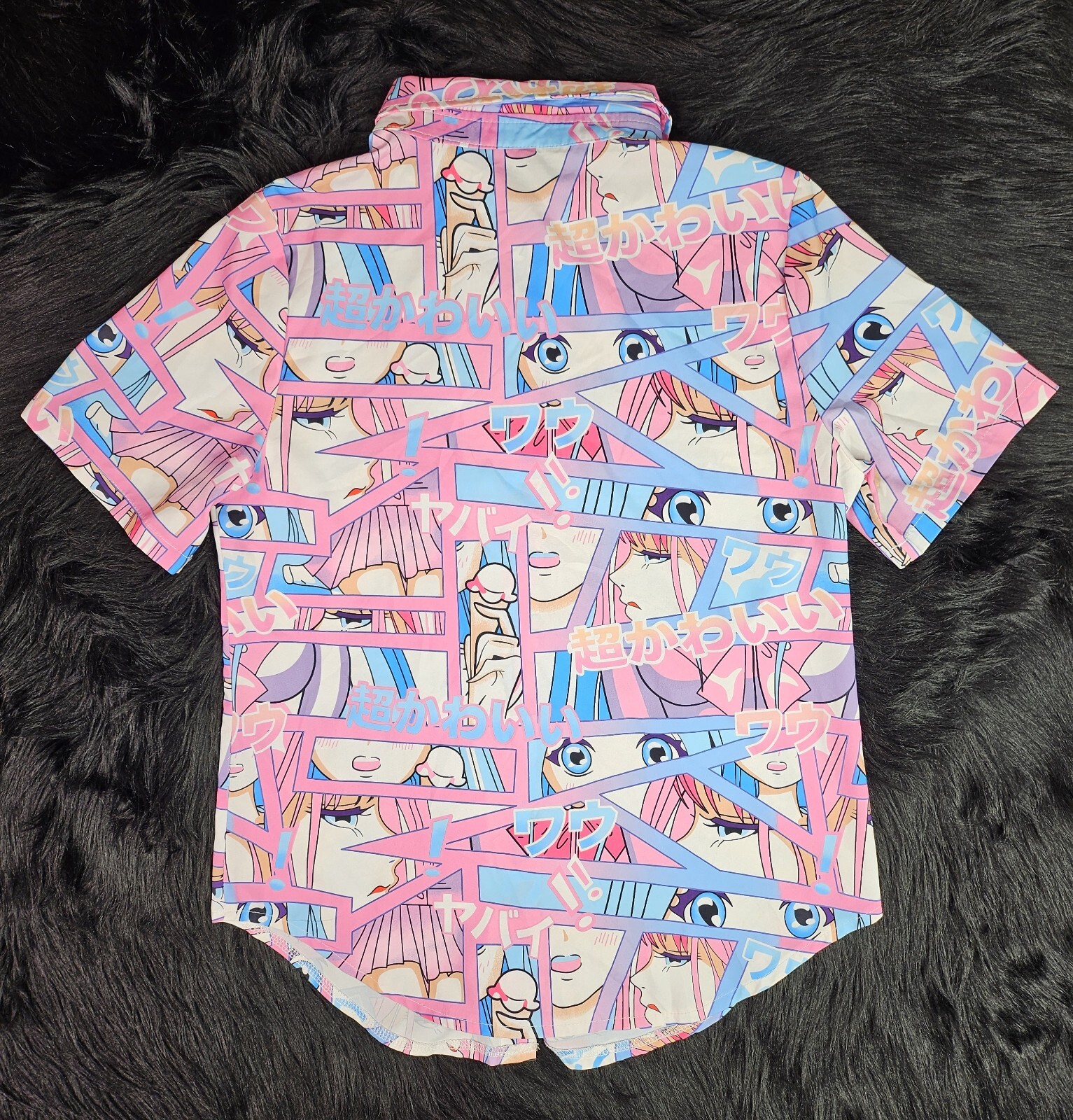 ANIME COMIC SCENE BUTTON UP SHIRT (S) - Gem