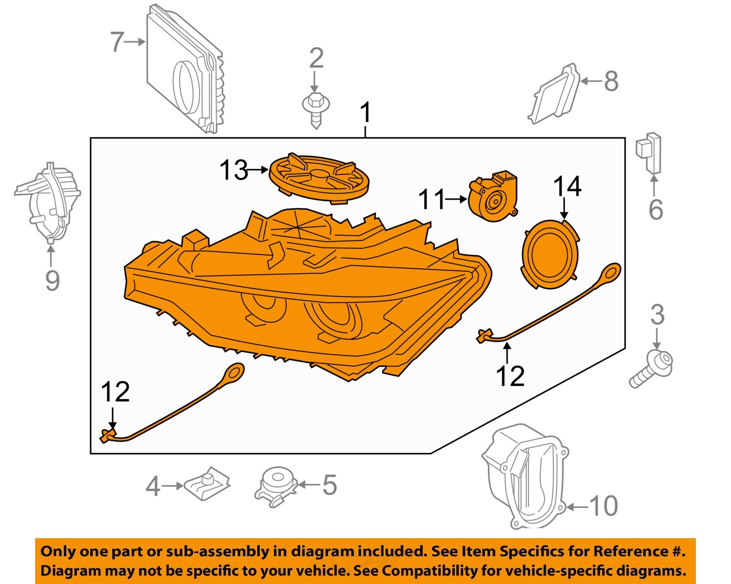 Left LED Adaptive Headlight 63117377855 OEM BMW F32 4 Series and M3 ...