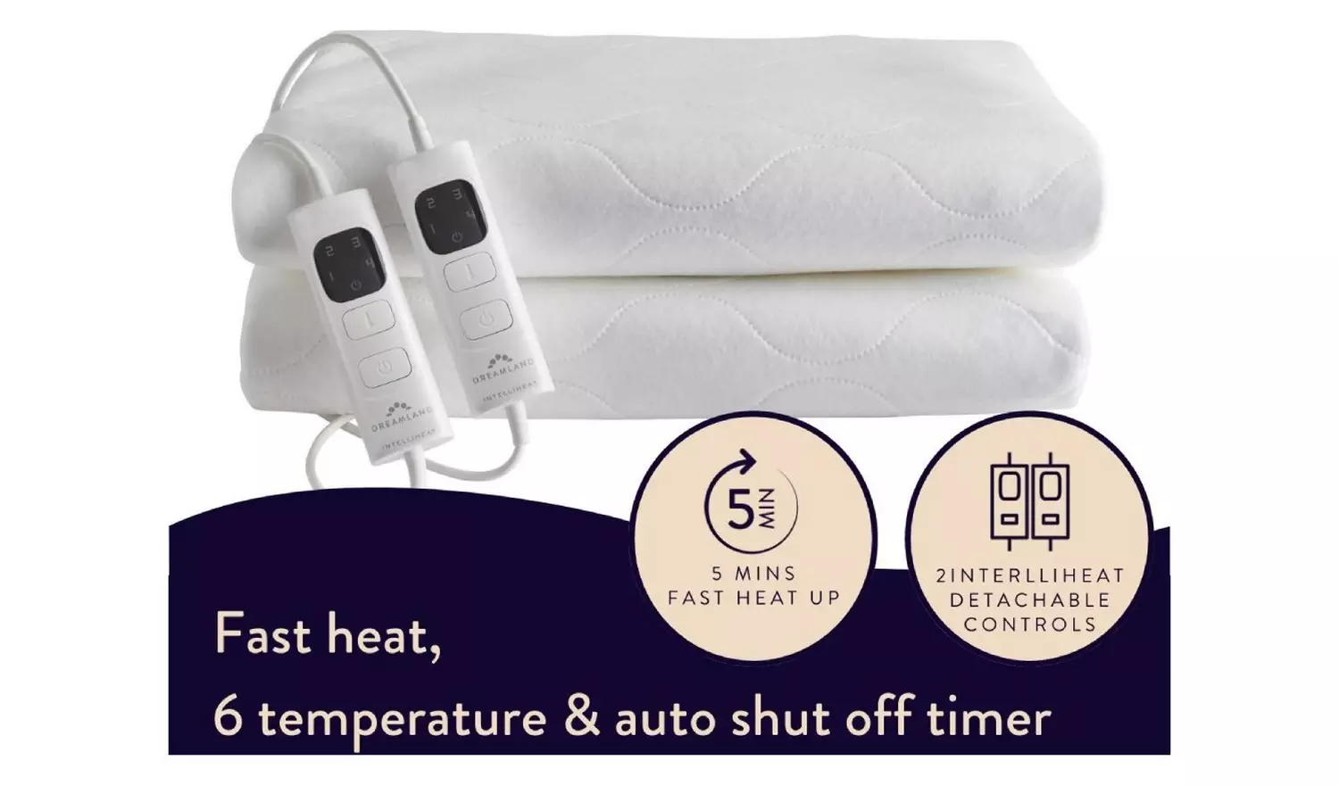 Dreamland 26008 Sleep Tight Deluxe Fleecy Mattress Warmer King Size ...