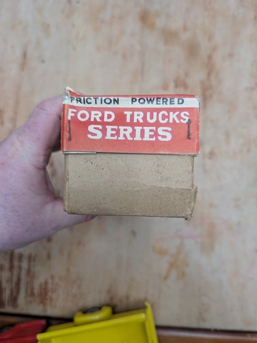 VTG Cragstan Ford Series Pickup Tin Litho Friction Toy Original Box Red ...