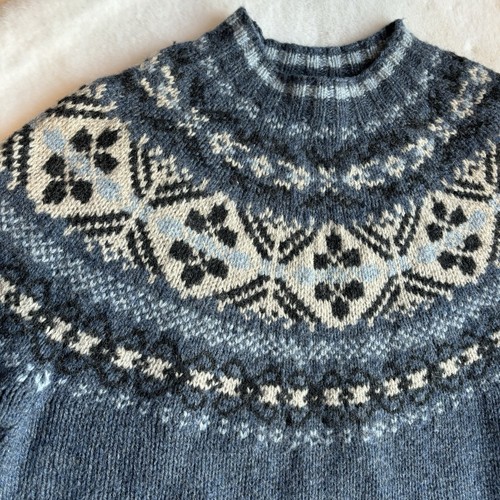 Eddie Bauer Sweater Women’s L Legend Nordic 100% Wool Fair Isle Mock Neck VTG | eBay