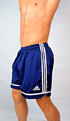 Adidas—Mens—Shiny—Glanz—Soccer—Football—Shorts—Navy—Blue—Scally—Chav ...