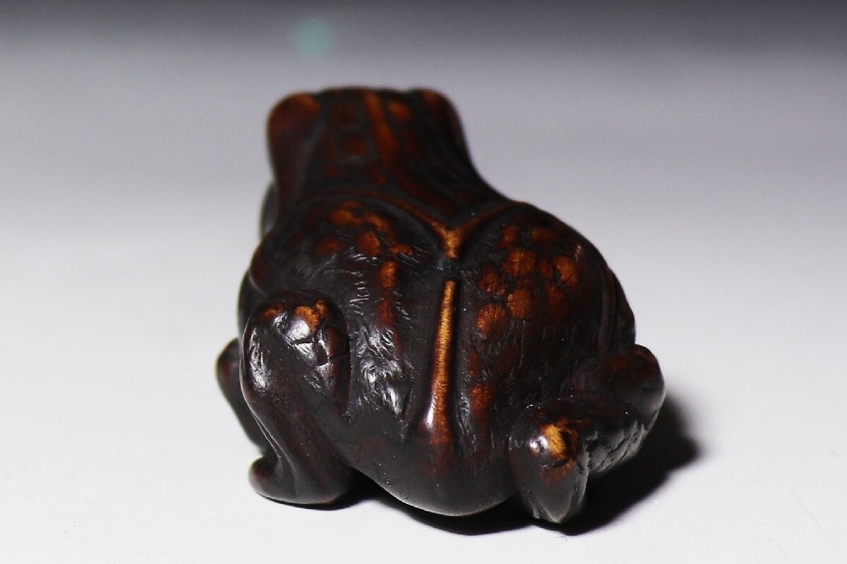 Netsuke Inro Sagemono Edo Period Japanese Antique Wood Carved Rain Frog ...