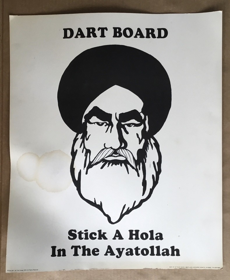 Rare Collectable Dartboard Paper Stick A Hola Ayatollah Ruhollah Khomeini Poster | eBay