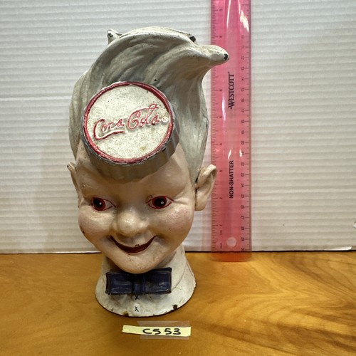 Cast Iron Coca-Cola Coke Sprite Boy Soda Head Heavy Coin Bank | eBay