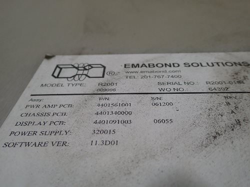 EMABOND SOLUTIONS R2001 CONTROLLER, INPUT: 190-264V, PHASE: SINGLE,EV ...