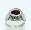 Sterling Silver Oval Natural Ruby Beaded Rope Detail Ring .90 CT. Size ...