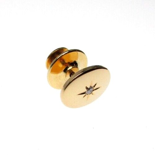 WEH Hayward Oval Brass Tie Tack/Lapel Pin with Center Star & Stud 1/2 ...