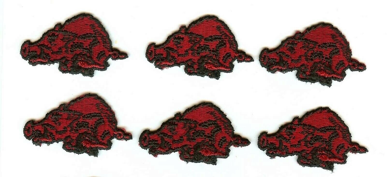 6 NCAA Arkansas Razorbacks Embroidered Patches.MINT.Fast same day ...