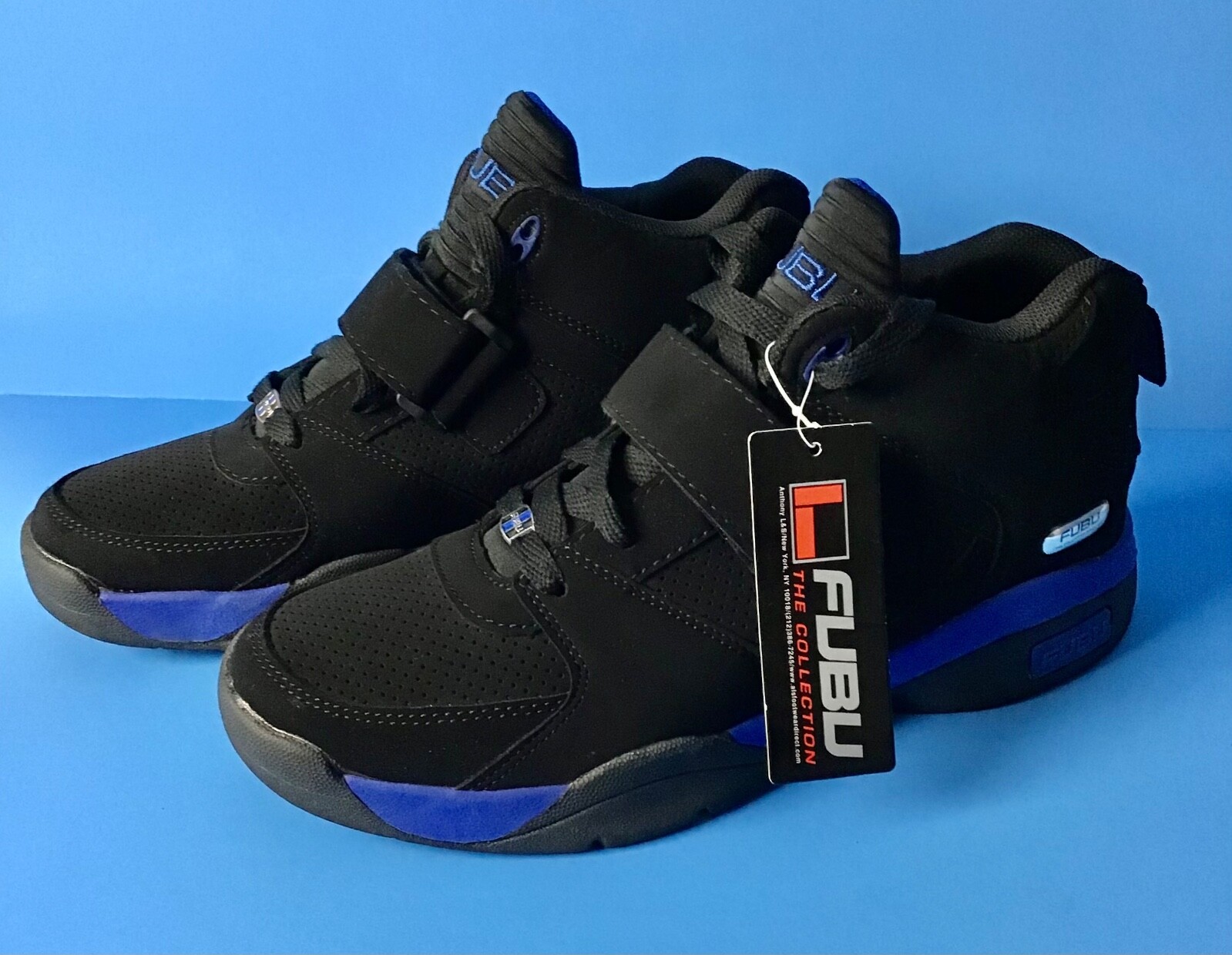 FUBU MEN ATHLETHIC ANKLE SUPPORT BLACK BLUE SNEAKER SIZE 8.5 | eBay