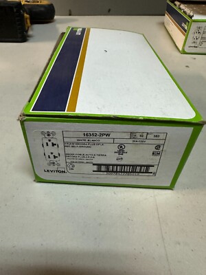 16352-2PW Leviton Controlled Decora Duplex Receptacle 20A 125V (lot of ...