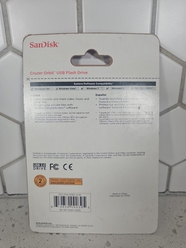 SanDisk Cruzer Orbit Swivel USB 2.0 Flash Drive 8GB Swirl Encryption ...