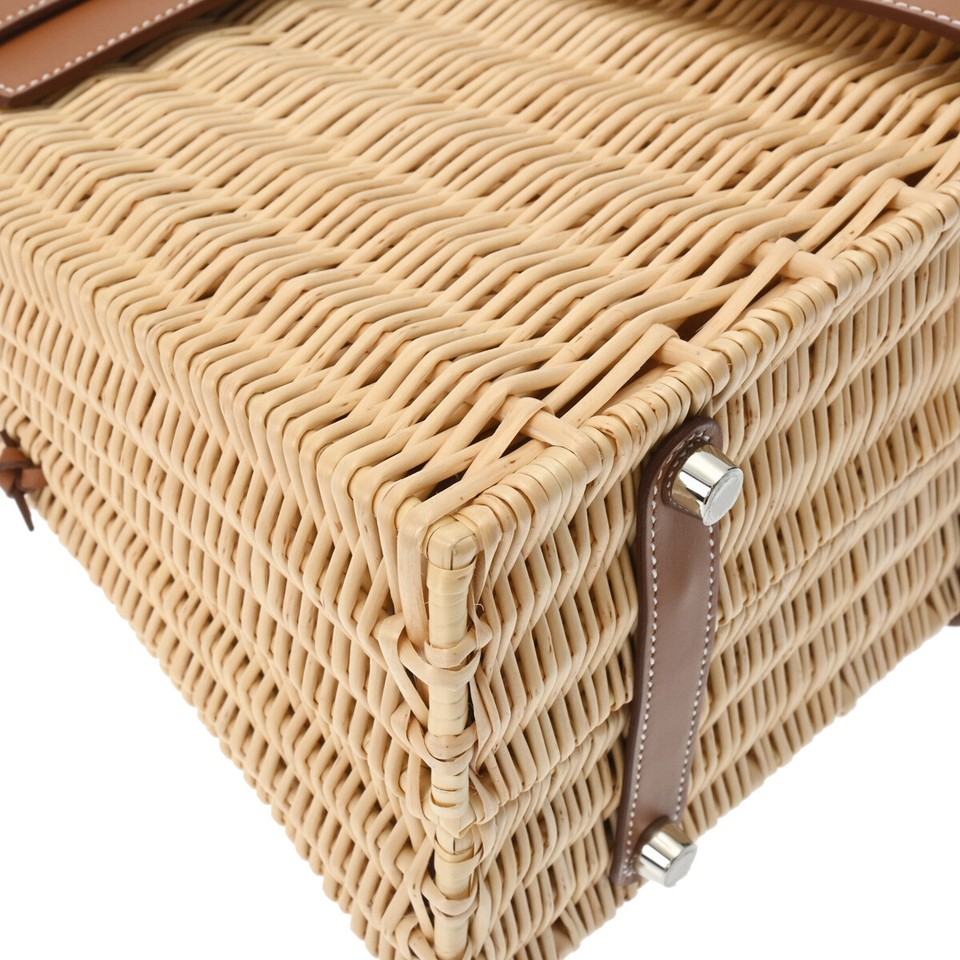 HERMES Kelly 35 Picnic VaudBarenia Natural / Forb/Gold Metal Women 2WAY ...