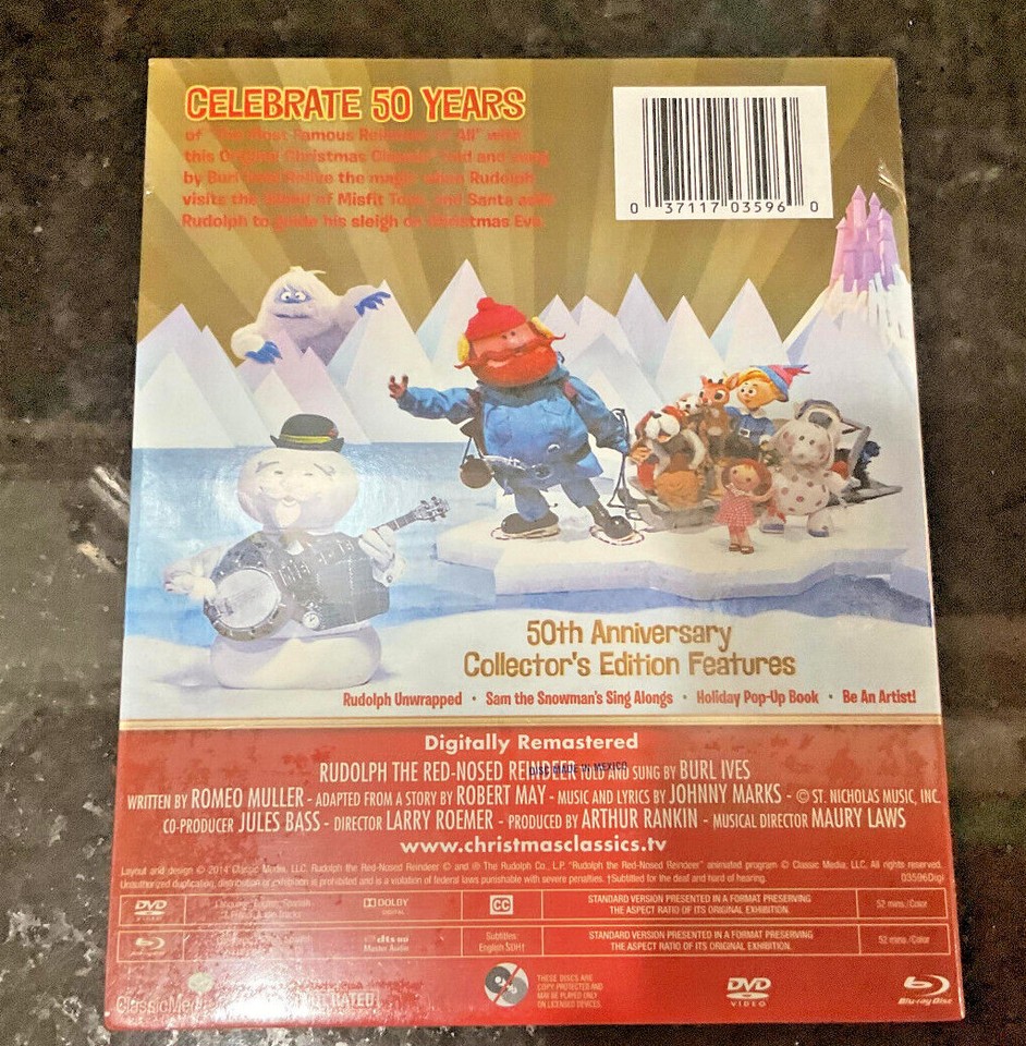 Rudolph The Red-Nosed Reindeer (50th Anniversary) (Blu/DVD & Storybook ...