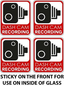 4x Dash Cam Sticker Sign Label Vinyl INTERNAL USE CCTV Warning ...
