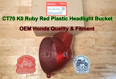 Headlight - OEM Honda Ruby Red Plastic Bucket - Honda CT70 K0 1969 1970 ...