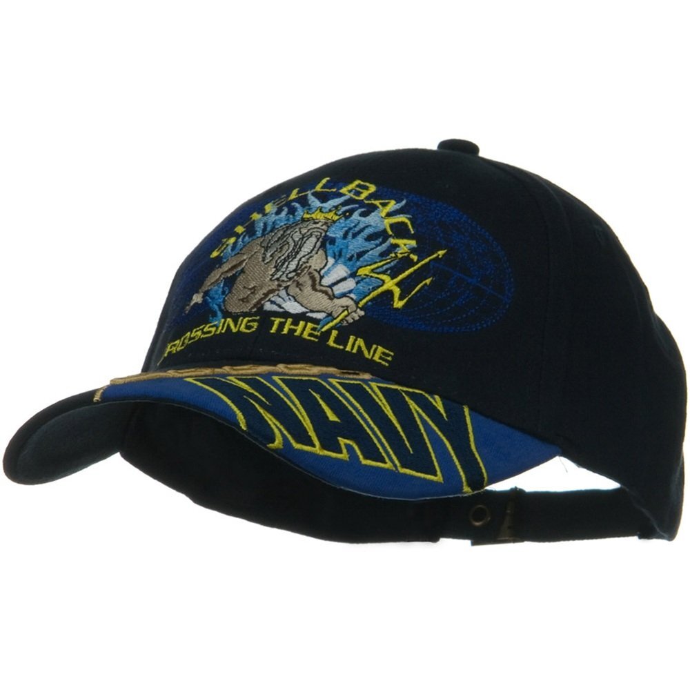 Shellback Crossing The Line Poseidon Navy Cotton Ball Cap Hat Hh7 for ...