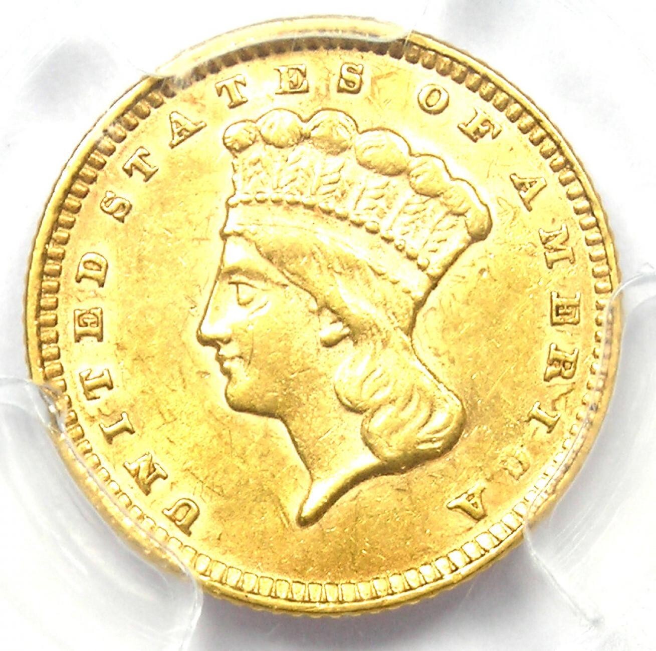 1874 Indian Gold Dollar G$1 Coin - Certified PCGS AU55 - Rare Gold Coin ...