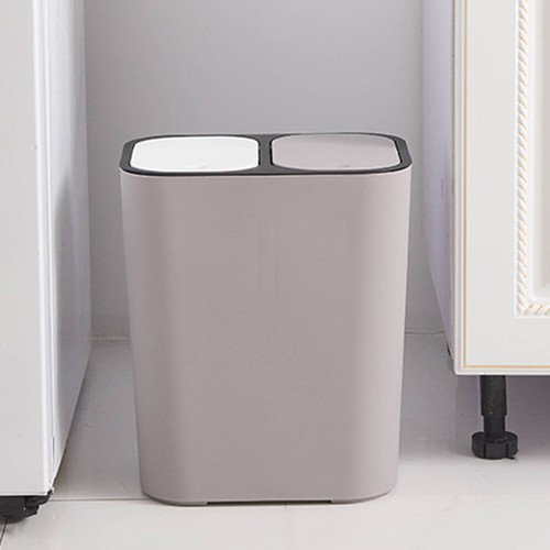 Kitchen Recycling Bins Dust Rubbish Waste Press Top Double Duo Bin ...