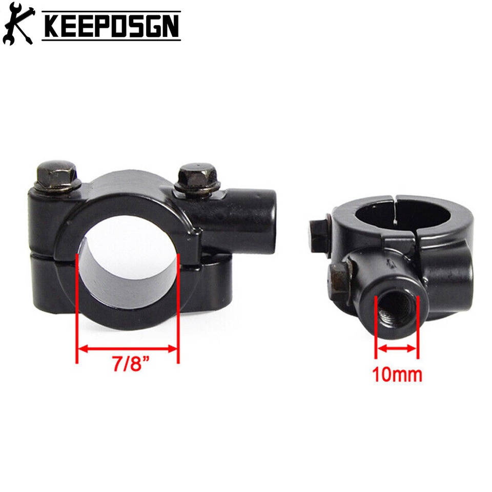 Motorcycle Rear View Mirrors+10mm Adaptor For Honda Rubicon 500 Rancher ...