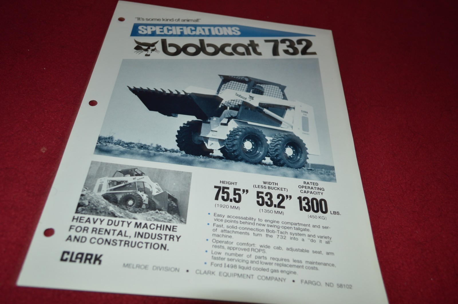 Bobcat 732 Skid Steer Loader Dealers Brochure DCPA2 | eBay