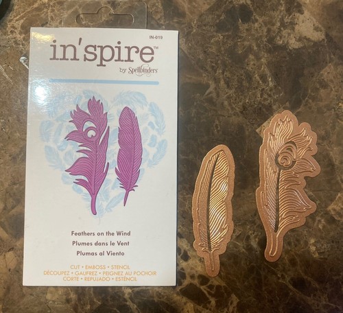 Spellbinders In'spire ~ Cut Emboss Stencil ~ Feathers on the Wind 2-pc ...