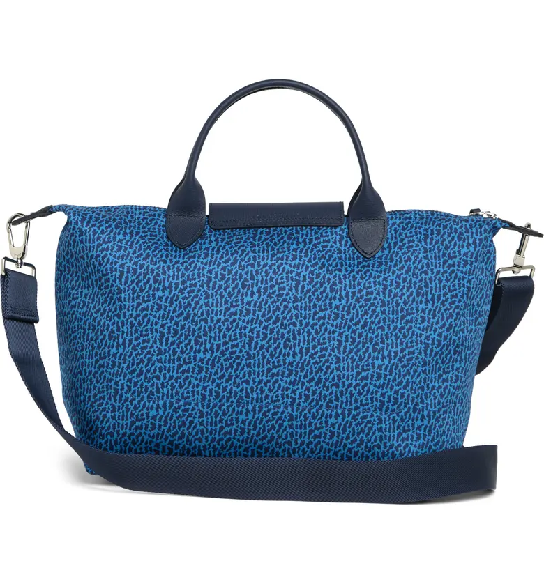 Longchamp Le Pliage Animal Print Medium Nylon Satchel Crossbody Tote ...